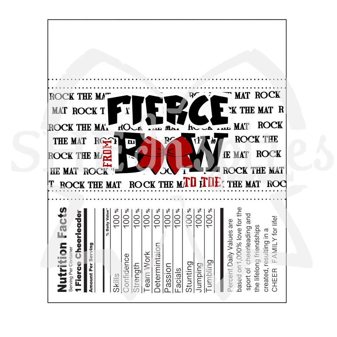 Cheerleader Candy Bar Wrapper Red Available Upon Request BEFORE ...