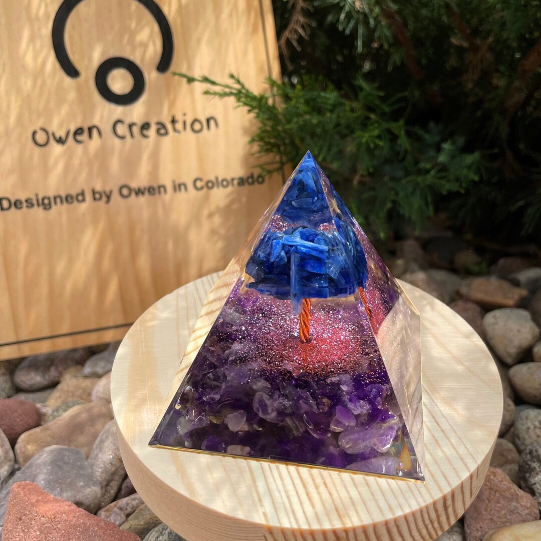Tree of Life Pyramid-amethyst Meditaiton Crystal Orgone Pyramid Gift - Etsy