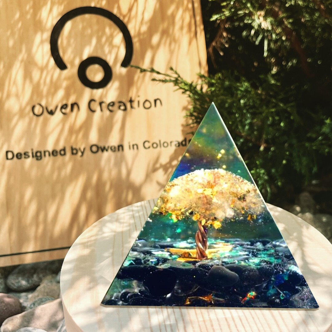 Tree of Life Clear Quartz Crystal Orgone Pyramid-obsidian Orgonite ...