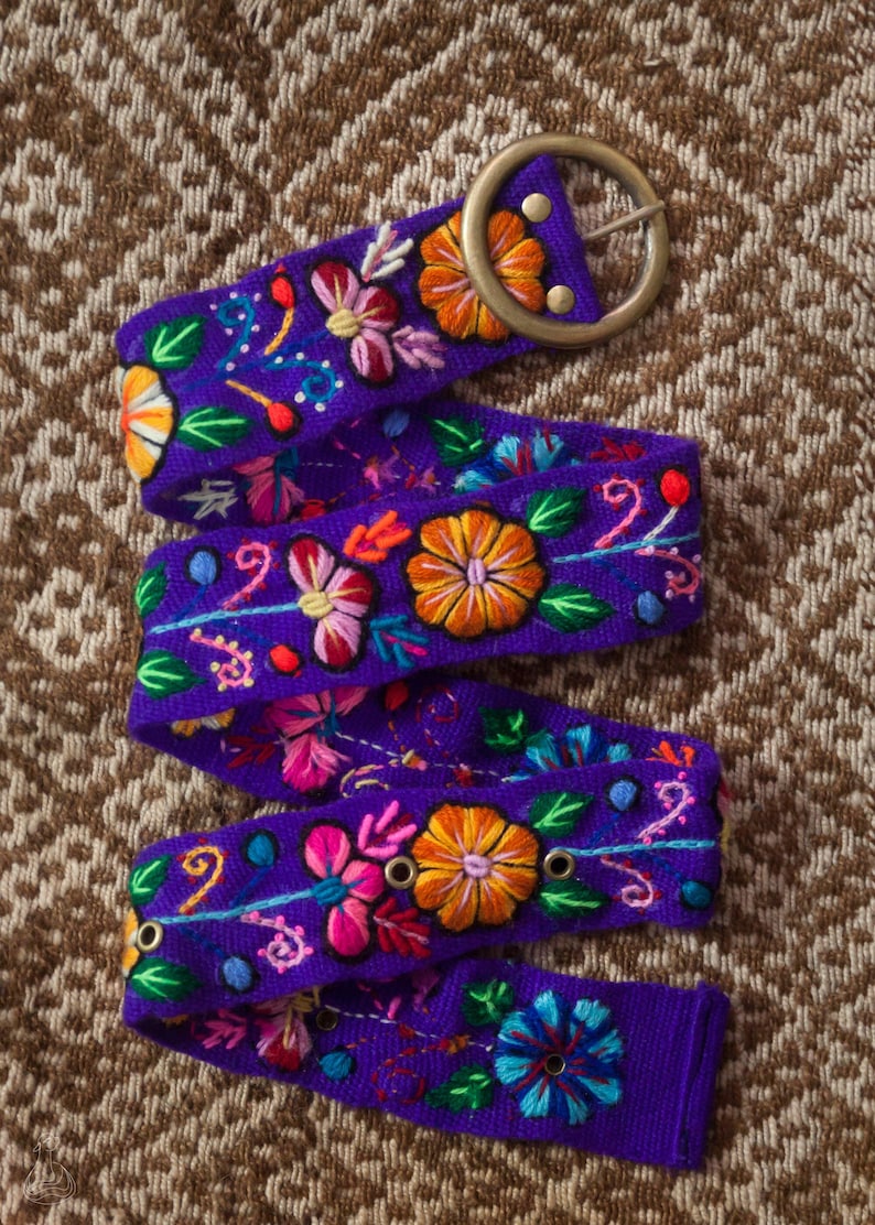 Sustainable Fashion Embroidered Belt Peruvian Floral Ethnic Belt ...