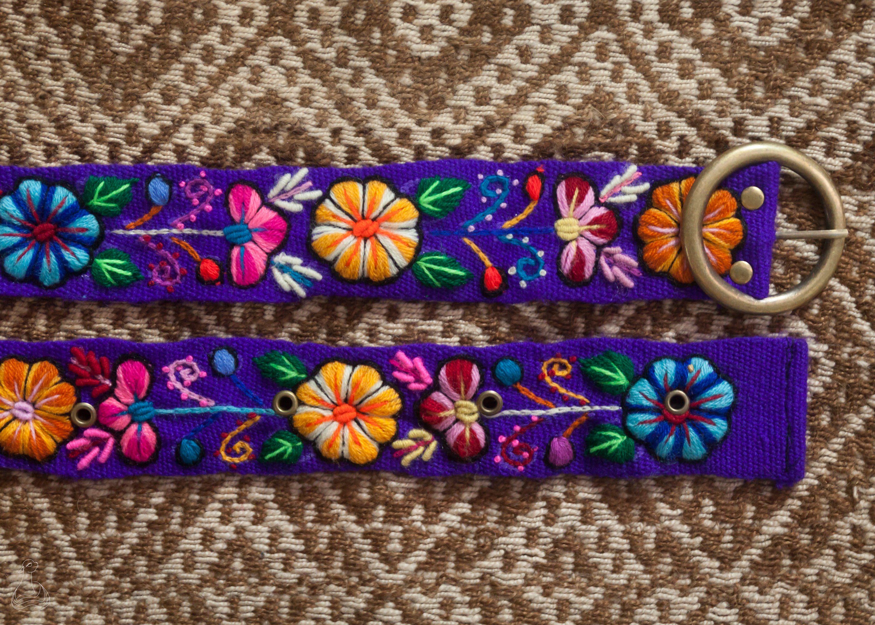 Sustainable Fashion Embroidered Belt Peruvian Floral Ethnic Belt ...