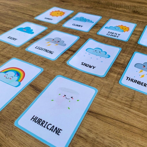 Weather Cards Flash Cards Weather Printable. Circle Time - Etsy