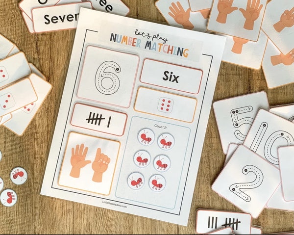 Number Matching Game Numbers 1-10 Preschool Printable - Etsy Canada