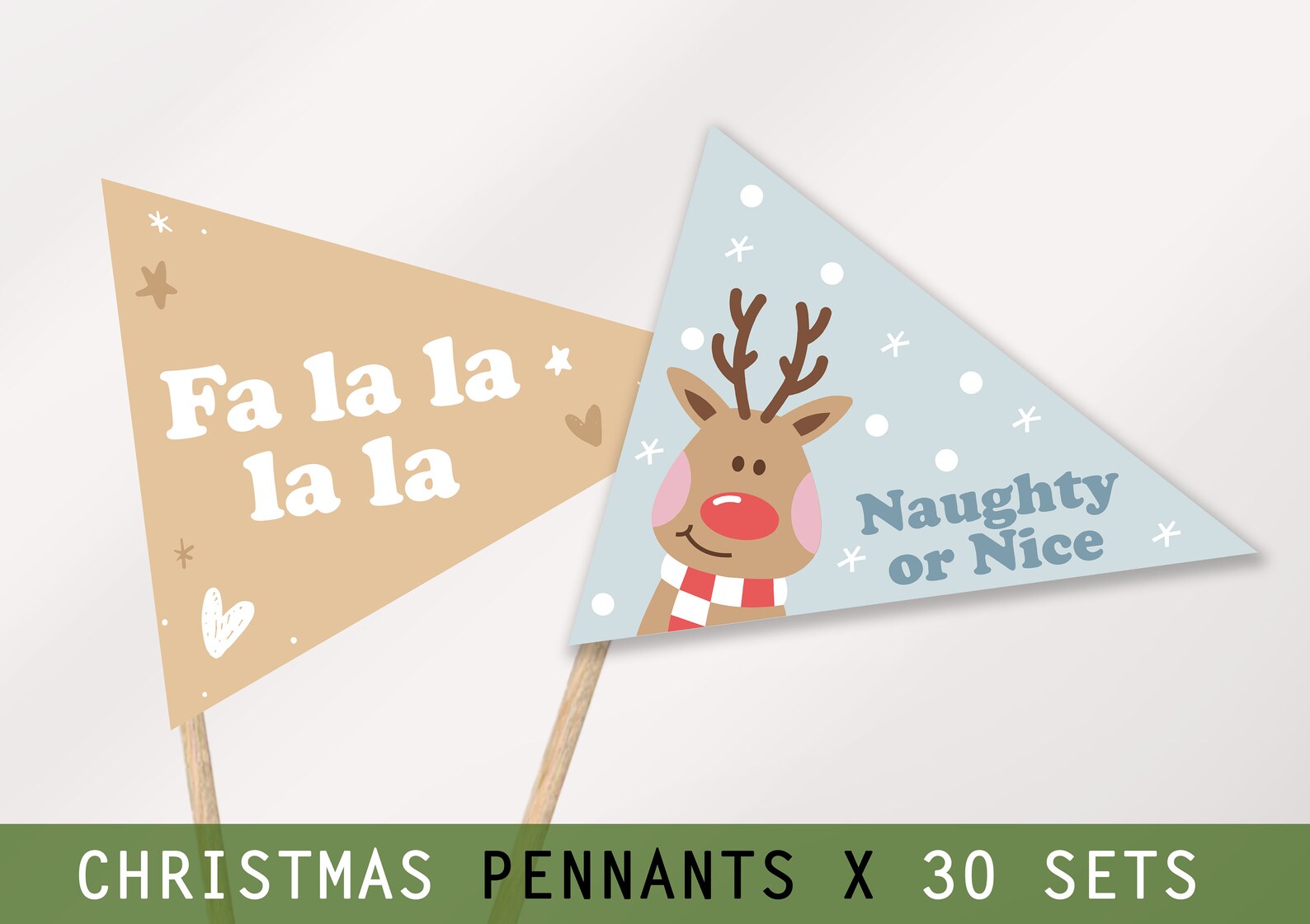 Christmas Pennant Decor Printable Christmas Decoration - Etsy