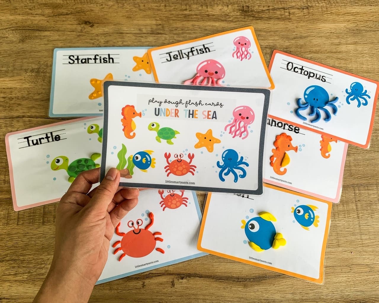 Under The Sea Activity Play Dough Mat Printable Flash Cards | Etsy