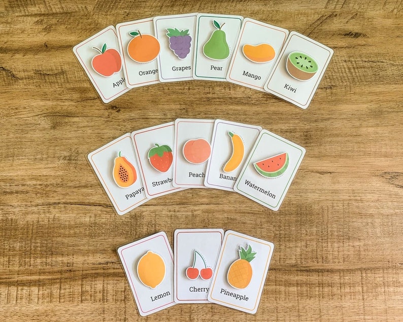 Fruits Cards Printable Flash Cards Fruits Printable - Etsy Singapore
