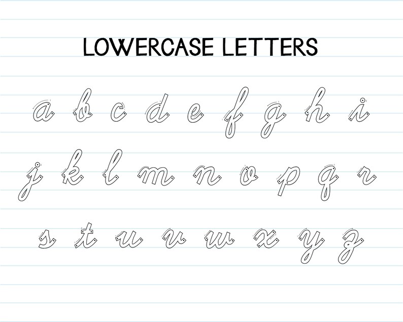Cursive Font Cursive Letters School Font Cursive Writing - Etsy