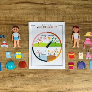 Seasons Printable, 4 Seasons Printable, Seasons Wheel, Paper Doll ...