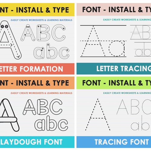 Tracing Font Writing Practice Homeschool Worksheet Writing - Etsy