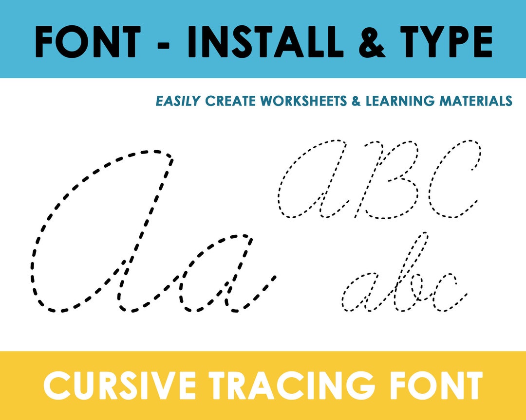 Cursive, Tracing Font, Cursive Font, Tracing Worksheet, Cursive Letters ...