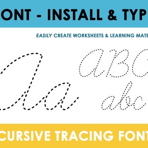 Cursive, Tracing Font, Cursive Font, Tracing Worksheet, Cursive Letters ...