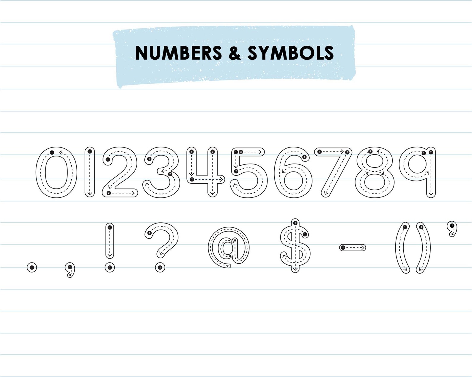 School Font Writing Practice Tracing Font Preschool - Etsy