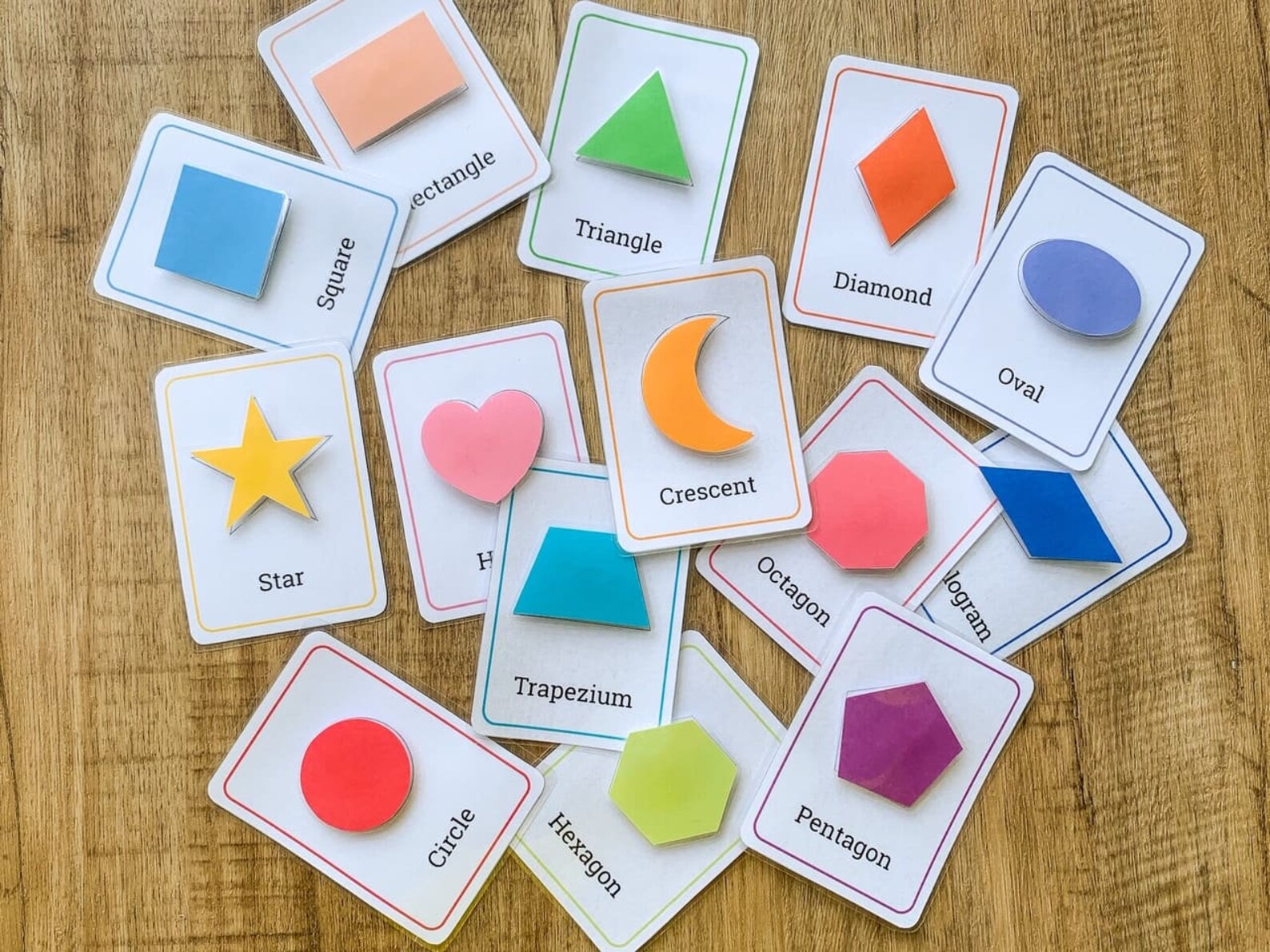 Shape Matching Shape Flash Cards Preschool Shapes Learning - Etsy