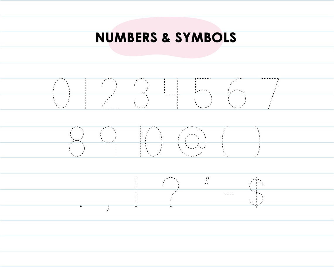 Tracing Font Writing Practice Homeschool Worksheet Writing - Etsy