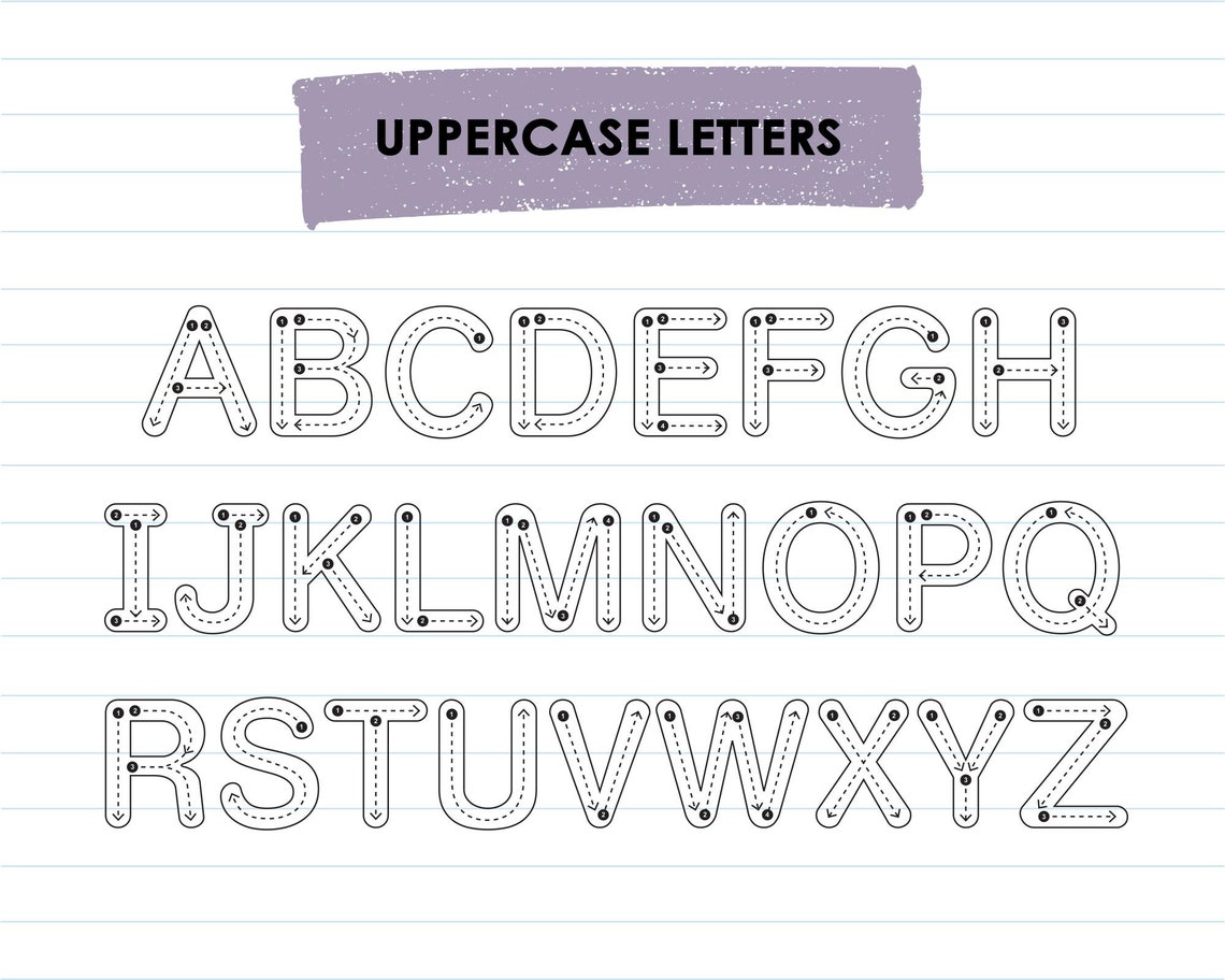 School Font Writing Practice Tracing Font Preschool - Etsy