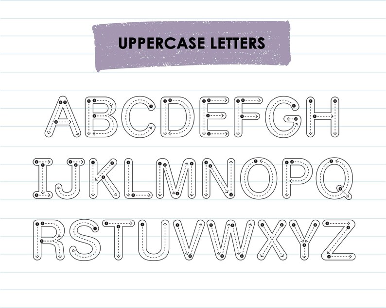 School Font Writing Practice Tracing Font Preschool - Etsy