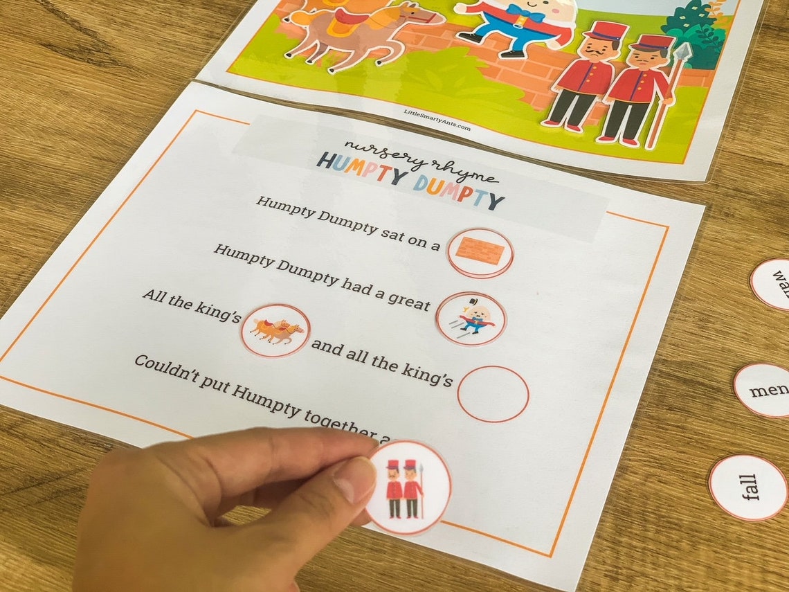 Nursery Rhyme Humpty Dumpty Toddler Printable Preschool - Etsy