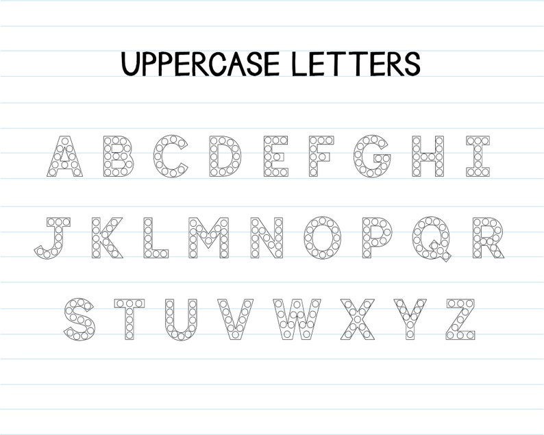 Do a Dot Font Learning ABC Alphabet Toddler Activity - Etsy