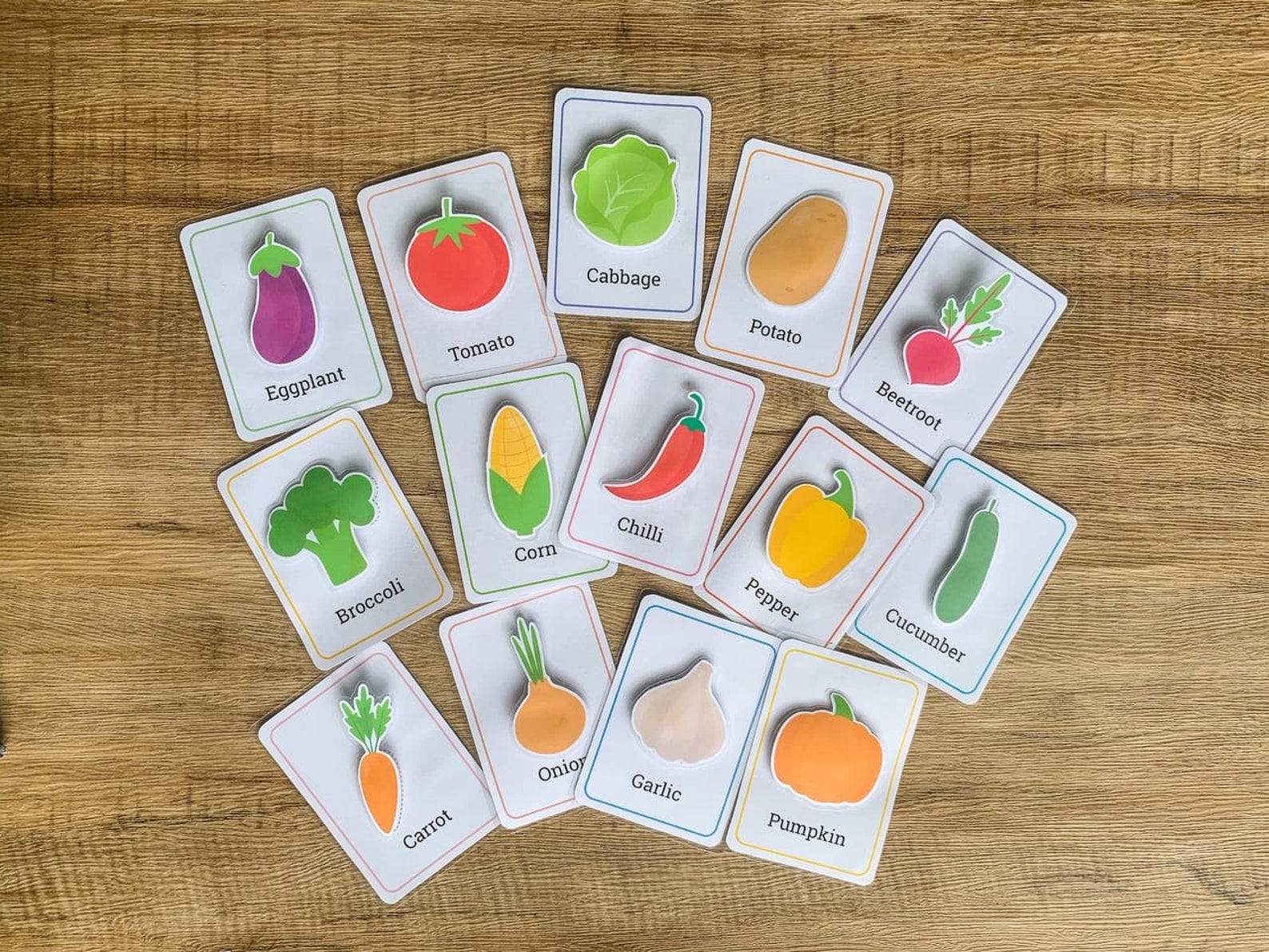 Vegetable Cards Vegetable Matching Printable Flash Cards - Etsy