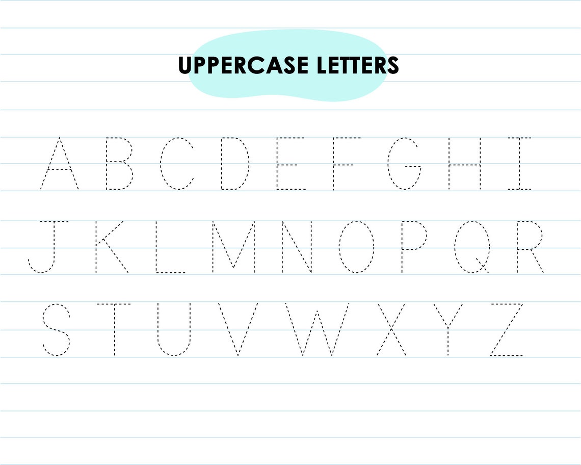 Tracing Font Writing Practice Homeschool Worksheet Writing - Etsy