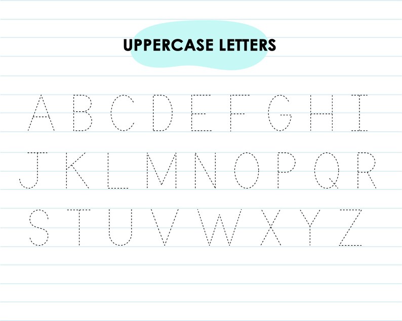 Tracing Font Writing Practice Homeschool Worksheet Writing - Etsy