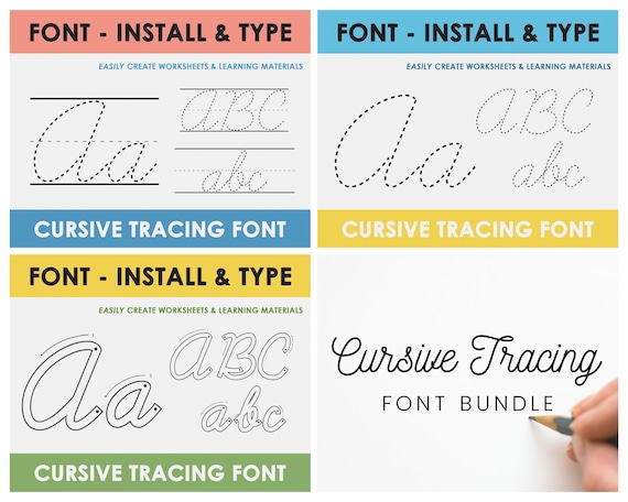 Cursive Writing Font Bundle Cursive Fonts Teacher Font - Etsy