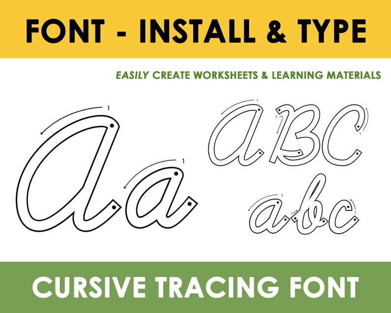 Cursive Font Cursive Letters School Font Cursive Writing - Etsy