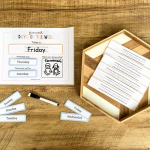 Days of the Week Printable, Kids Learning Calendar, Circle Time ...