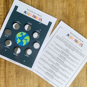 Moon Phases Printable, Kids Moon Phase, Learning Moon Phases, Outer ...