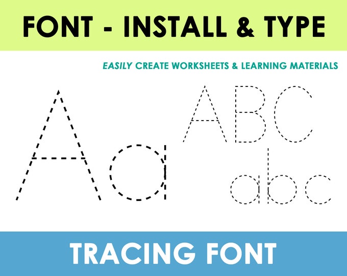 Tracing Font, Writing Practice, Homeschool Worksheet, Writing Font ...