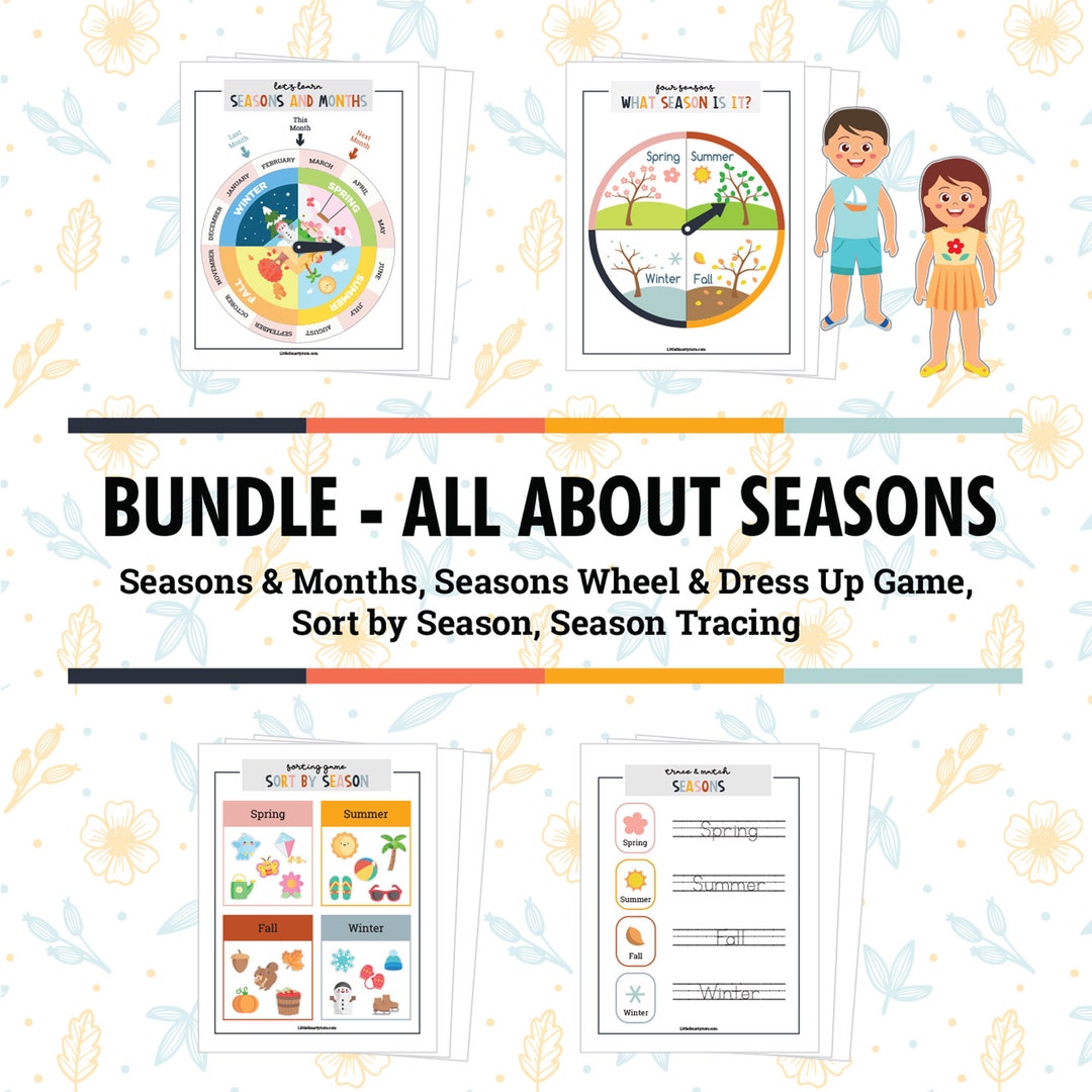 Seasons Bundle, Seasons Printable, Seasons Wheel, Seasons Matching ...