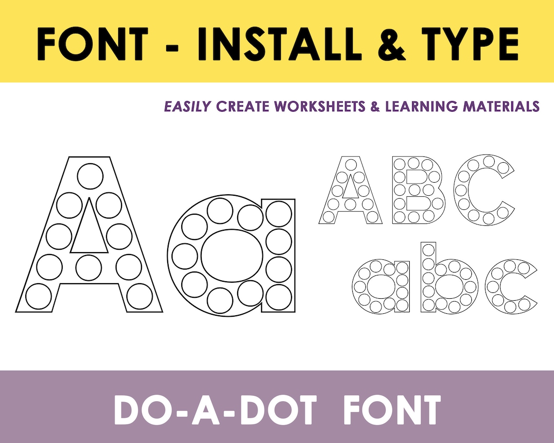 Do a Dot Font Learning ABC Alphabet Toddler Activity - Etsy