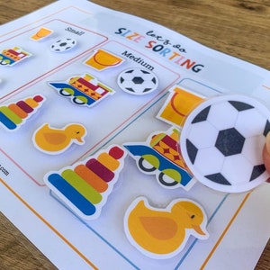 Learning Sizes, Size Sorting, Toddler Activity Printable, Preschool ...