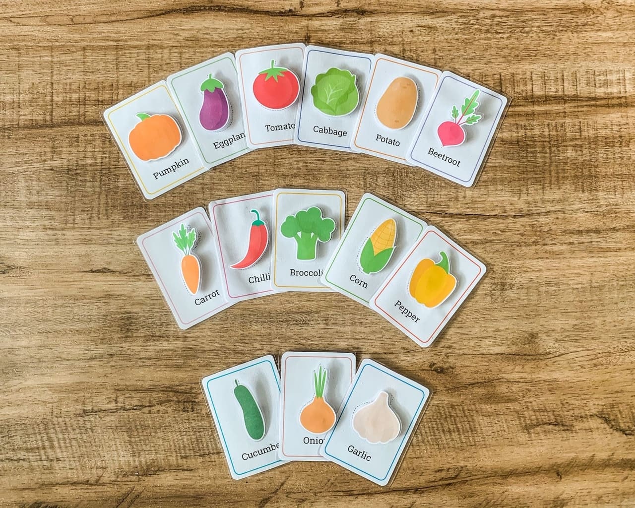 Vegetable Cards Vegetable Matching Printable Flash Cards - Etsy Singapore