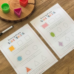 Shape Activity, Shapes Printable, Shape Tracing, Preschool Worksheet ...