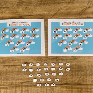 Alphabet Matching Printable, Uppercase & Lowercase, Montessori Activity ...