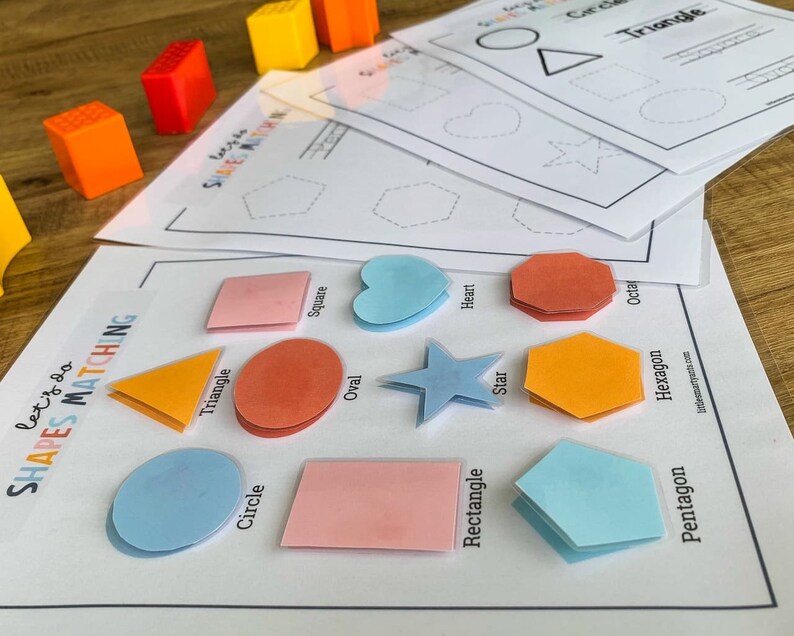 Shapes Printable Learning Shapes Shape Matching Homeschool - Etsy