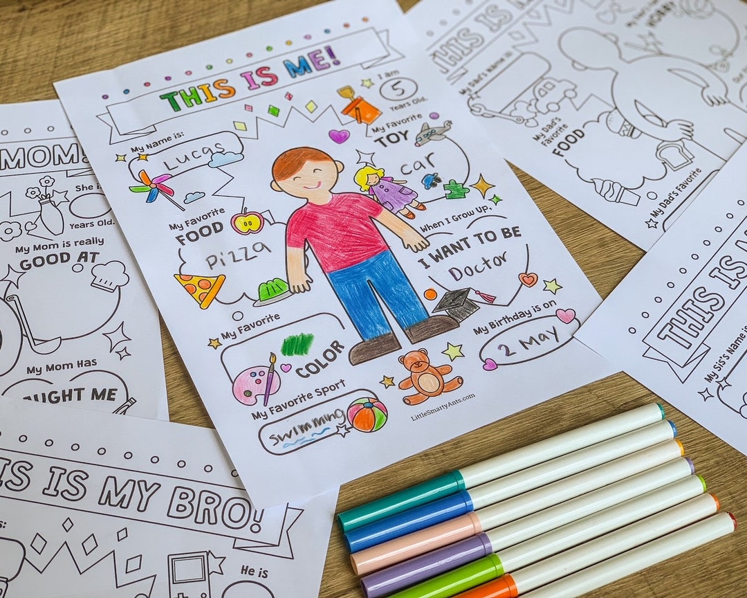 My Family, Coloring Activity, Homeschool Printable, Coloring Page for ...