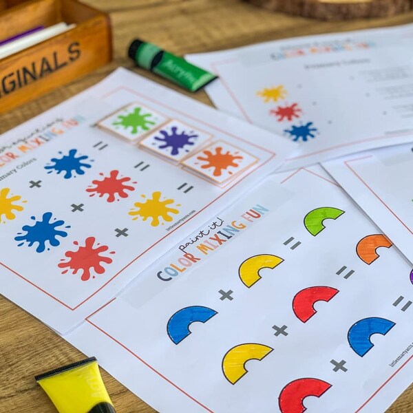 Color Mixing Worksheet - Etsy