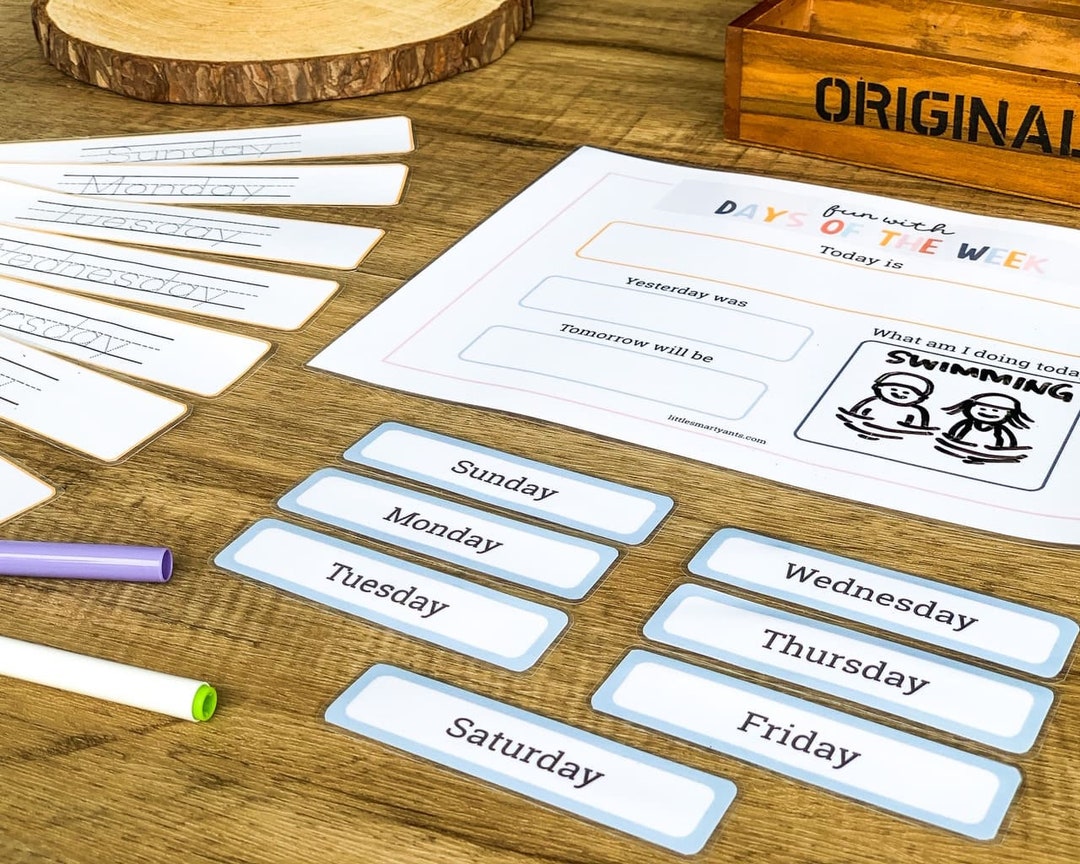 Days of the Week Printable, Kids Learning Calendar, Circle Time ...