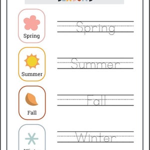 Seasons Bundle, Seasons Printable, Seasons Wheel, Seasons Matching ...