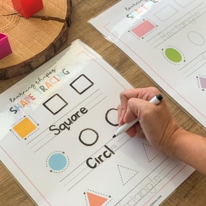 Shape Activity, Shapes Printable, Shape Tracing, Preschool Worksheet ...