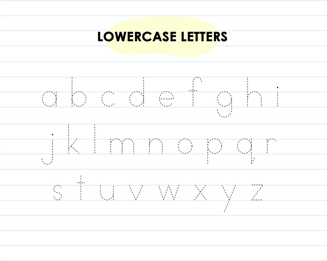 Tracing Font Writing Practice Homeschool Worksheet Writing - Etsy