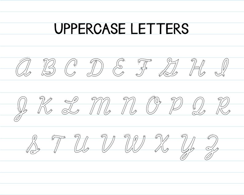 Cursive Font Cursive Letters School Font Cursive Writing - Etsy