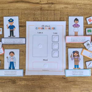 Community Helpers, Occupation Printable, Matching Game, Preschool ...