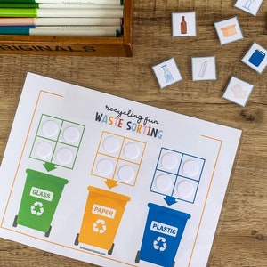 Recycling Game, Earth Day Printable, Recycling Printable, Kindergarten ...