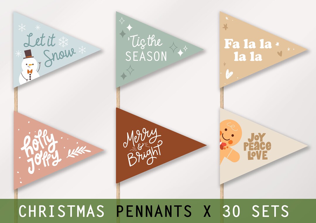 Christmas Pennant Decor, Printable Christmas Decoration, Christmas ...