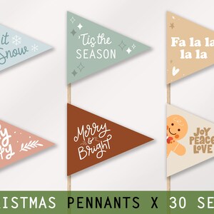 Christmas Pennant Decor, Printable Christmas Decoration, Christmas ...