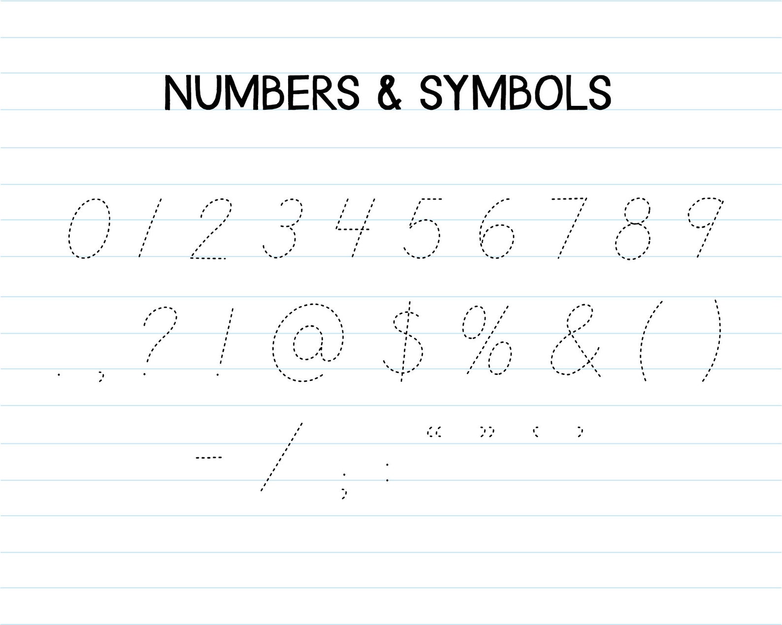 Cursive Tracing Font Cursive Font Tracing Worksheet - Etsy