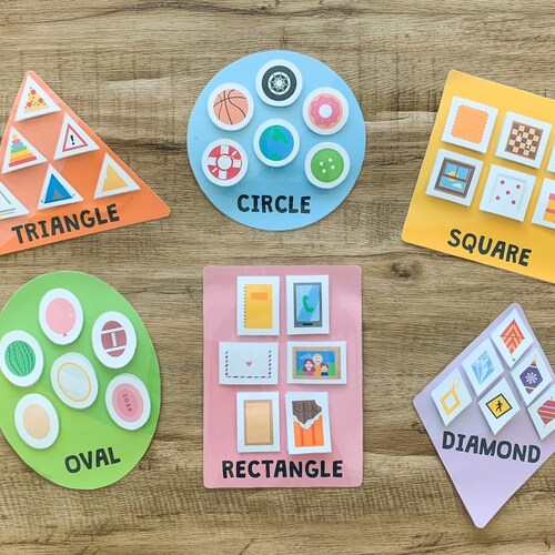 Shape Sorting Activity Printable Matching Shapes Worksheets - Etsy